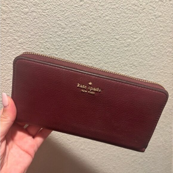 kate spade | Bags | Kate Spade Maroon Ziparound Wallet | Poshmark